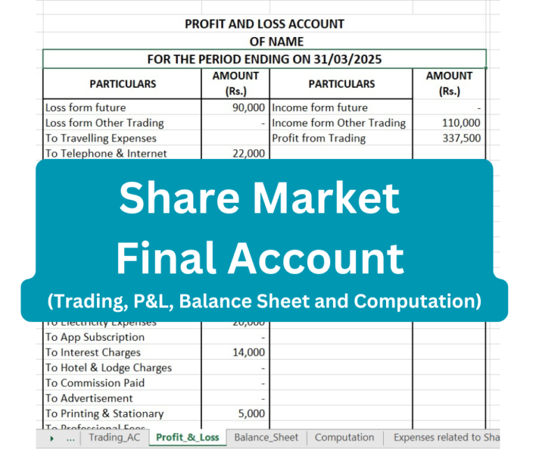 Share Market Final Account Format (For Practice) – Tax Filing School